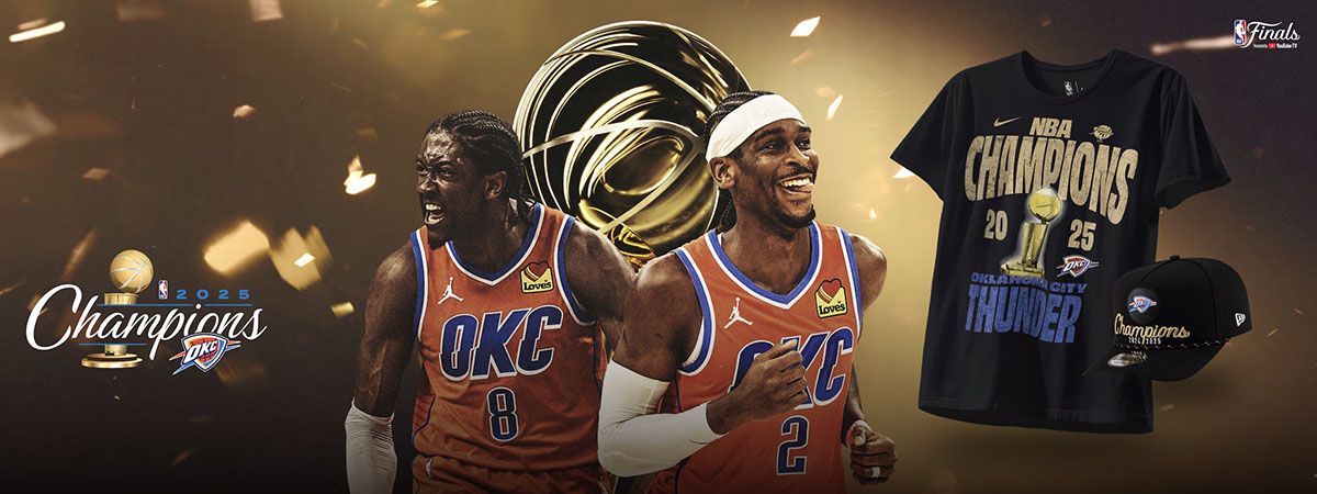 Oklahoma City Thunder 2025 NBA Finals Champions Shirts Hats Gear