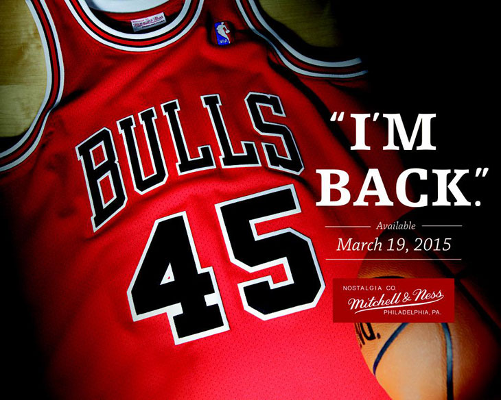 Michael Jordan Chicago Bulls 45 I'm Back Jersey by Mitchell and Ness ...