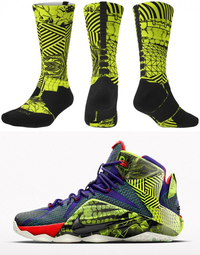 Nike LeBron 12 What the Unlocked Socks | SportFits.com