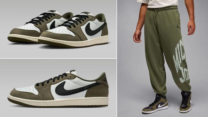 Air Jordan 1 Low OG Medium Olive Sneakers Clothing Outfits