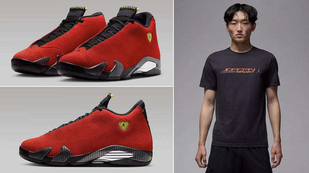 Air Jordan 14 Ferrari 2025 Clothing and Outfits to Match