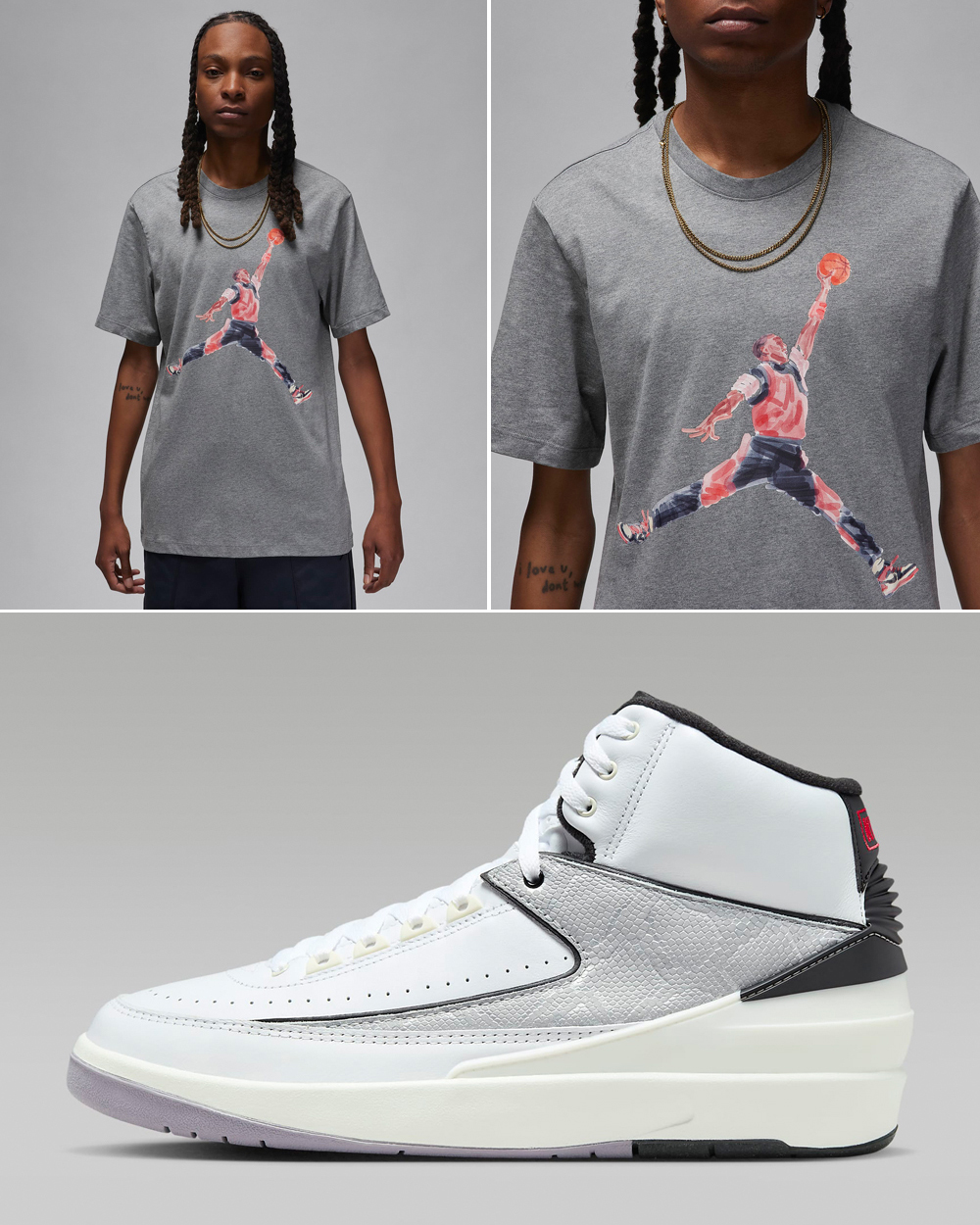 Air Jordan 2 Python Sneaker Match Shirt