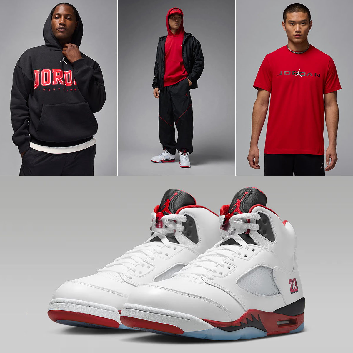 Air Jordan 5 Fire Red Black Tongue 2025 Outfits