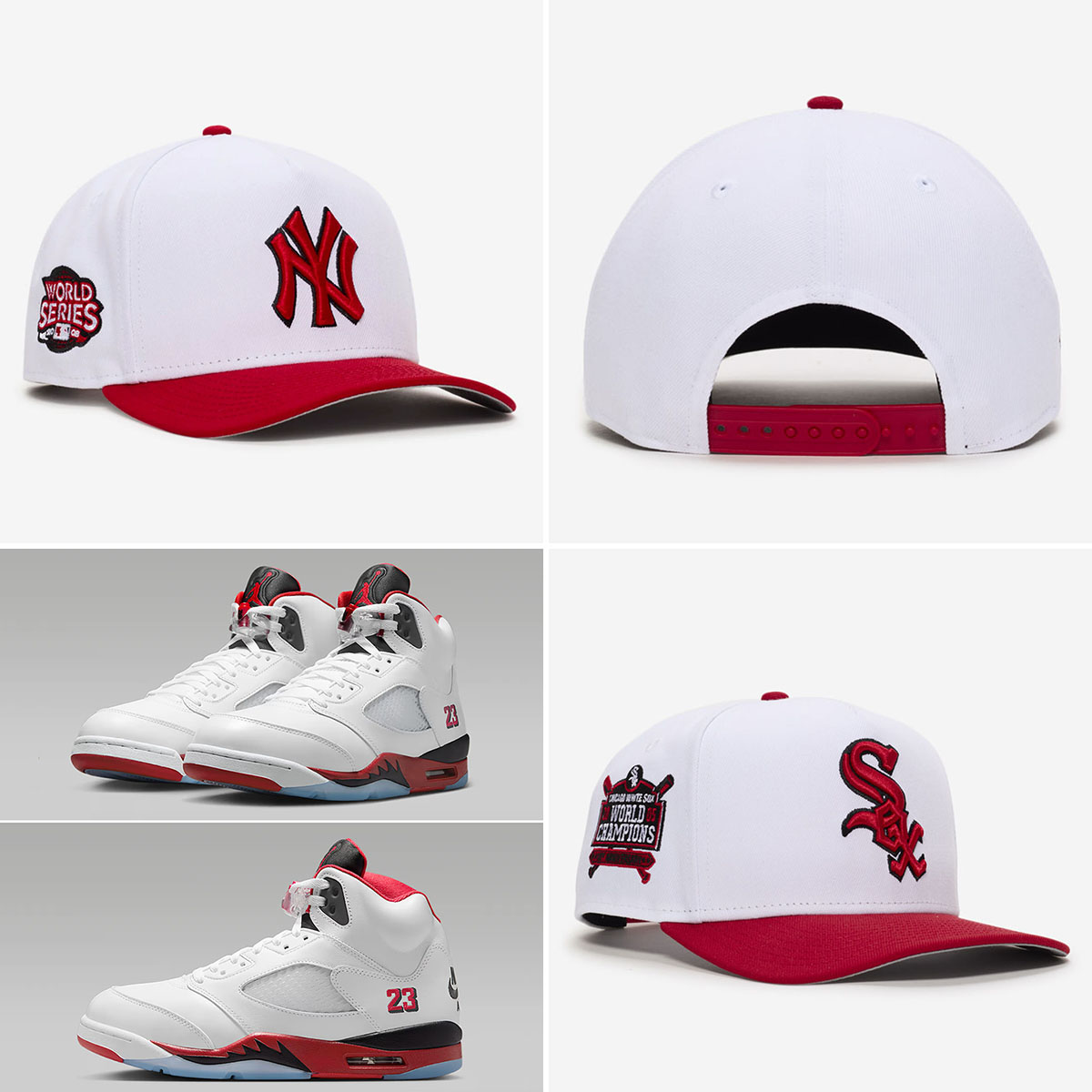 Air Jordan 5 Fire Red Black Tongue 2025 New Era Snapback Hats