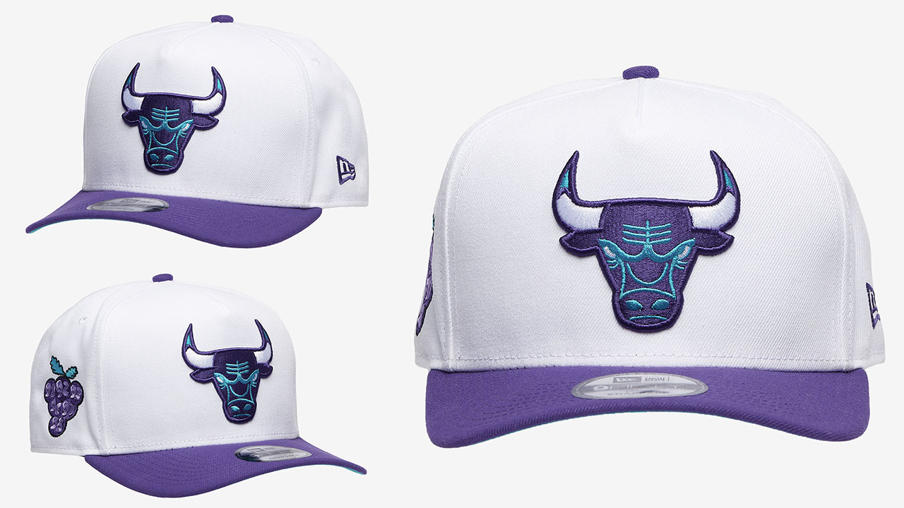 Air Jordan 5 Grape 2025 New Era Bulls A Frame Snapback Hat