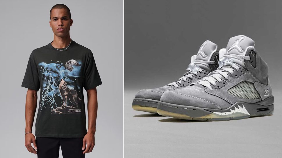 Air Jordan 5 Wolf Grey 2026 Graphic T Shirt