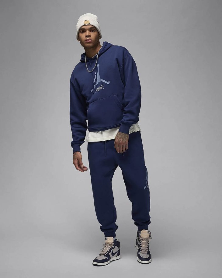 Jordan Essentials Fleece Hoodie and Pants Midnight Navy