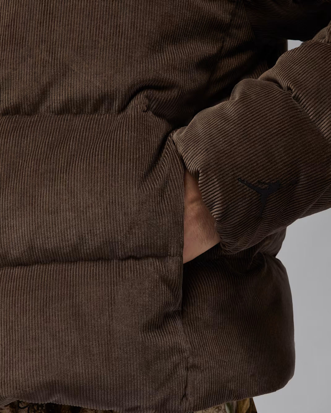 Jordan Flight Mens Down Corduroy Puffer Jacket Baroque Brown