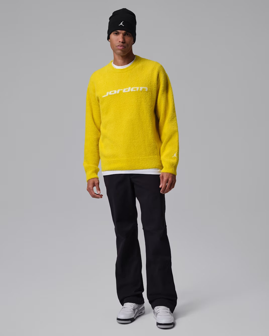 Jordan Flight Mens Mohair Sweater Bright Citron Sail