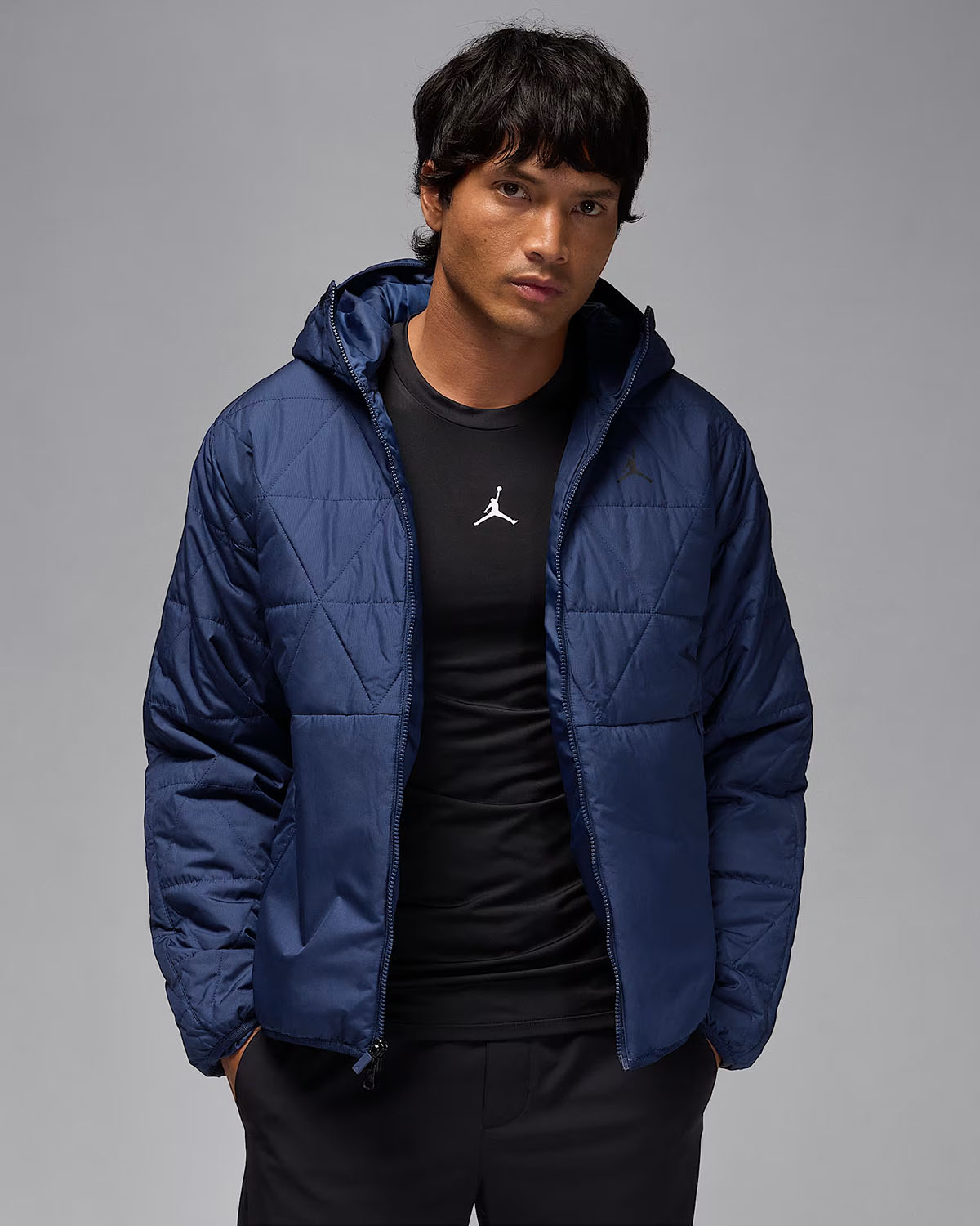 Jordan Sport Mens Therma FIT Jacket Blue Void Black