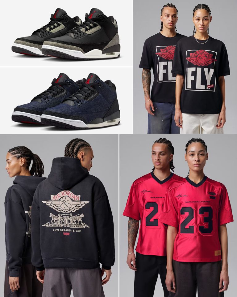 Levi's Air Jordan 3 Denim Sneakers Apparel Clothing Outfits