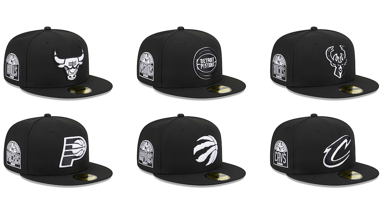 New Era NBA Evergreen Black and White 59FIFTY Fitted Hats