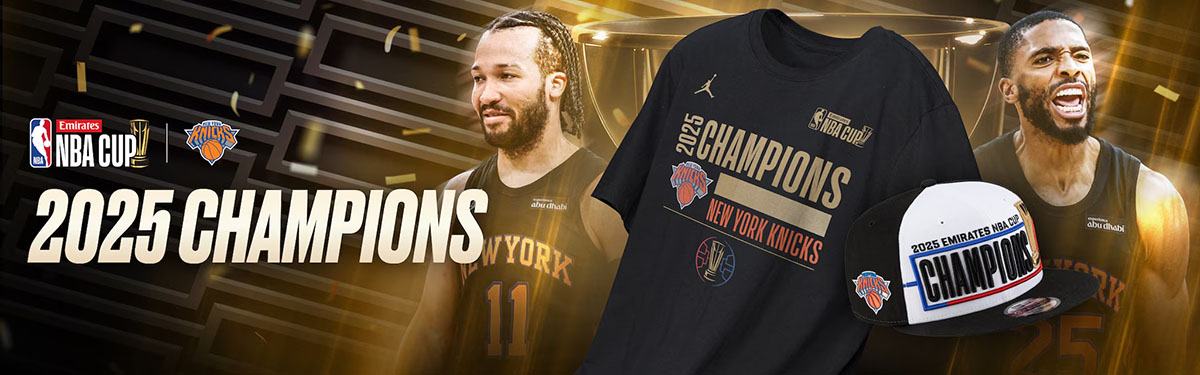 New York Knicks 2025 NBA Cup Champions Shirts and Hat