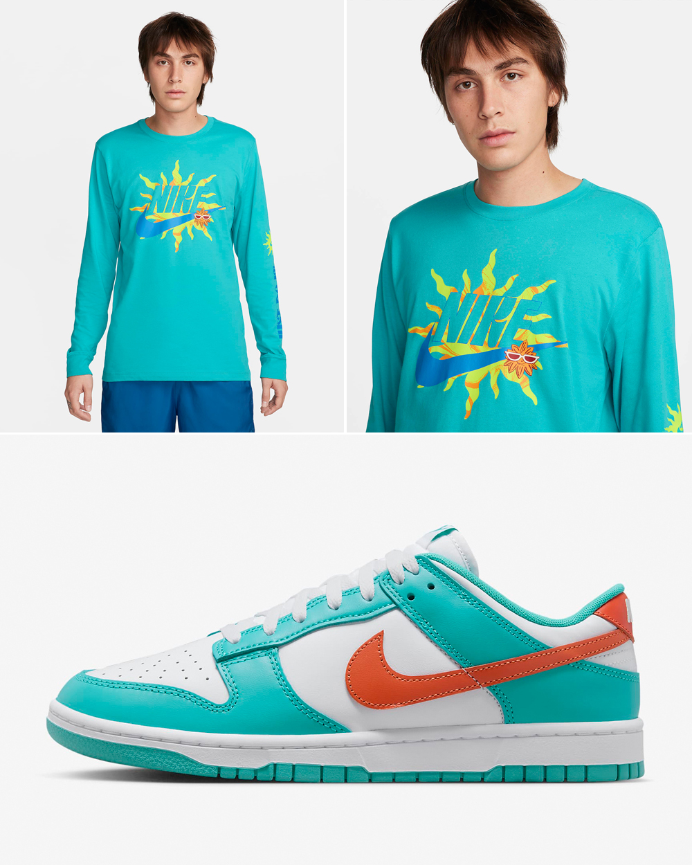 Nike Dunk Low Miami Dolphins Matching Shirt