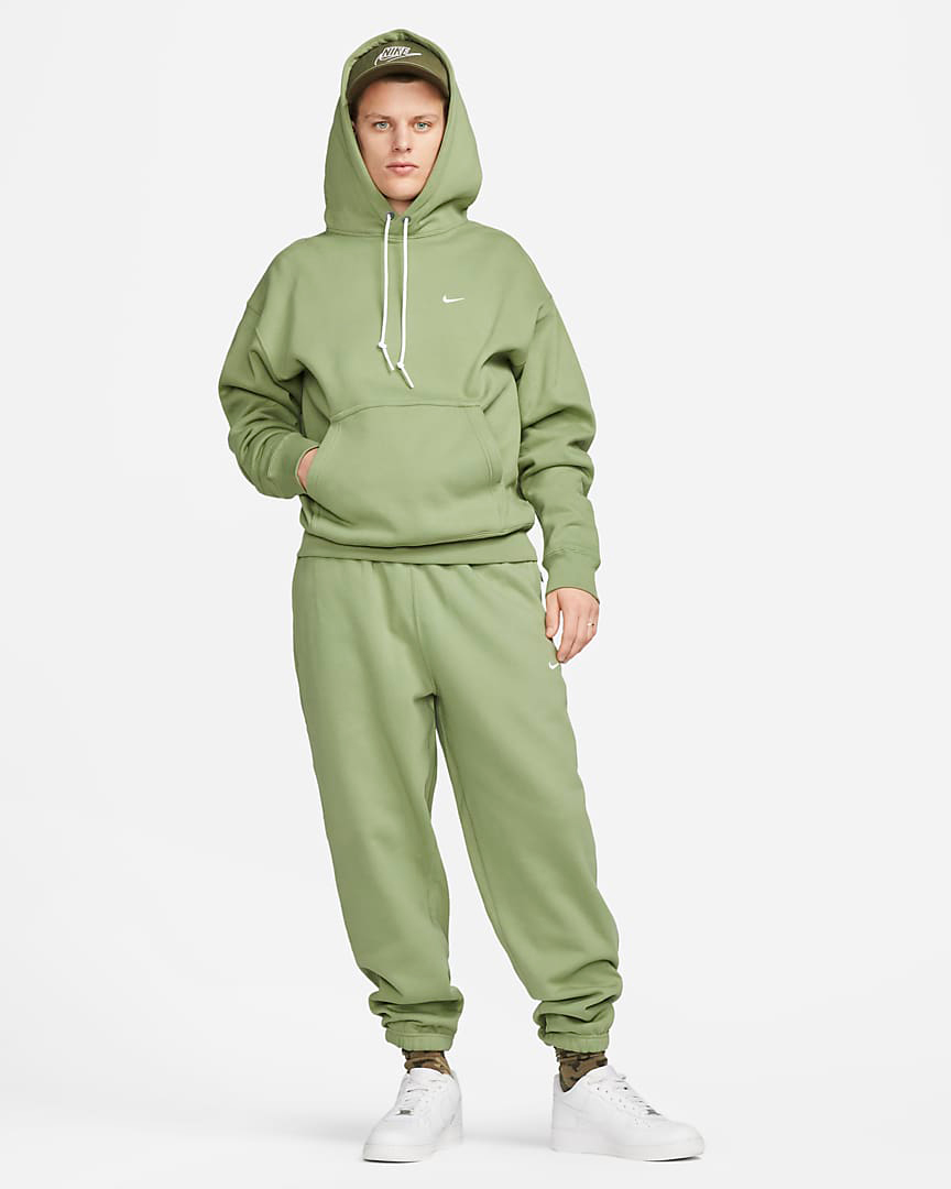 Nike Oil Green Solo Swoosh Hoodie Pants Shorts Clothing
