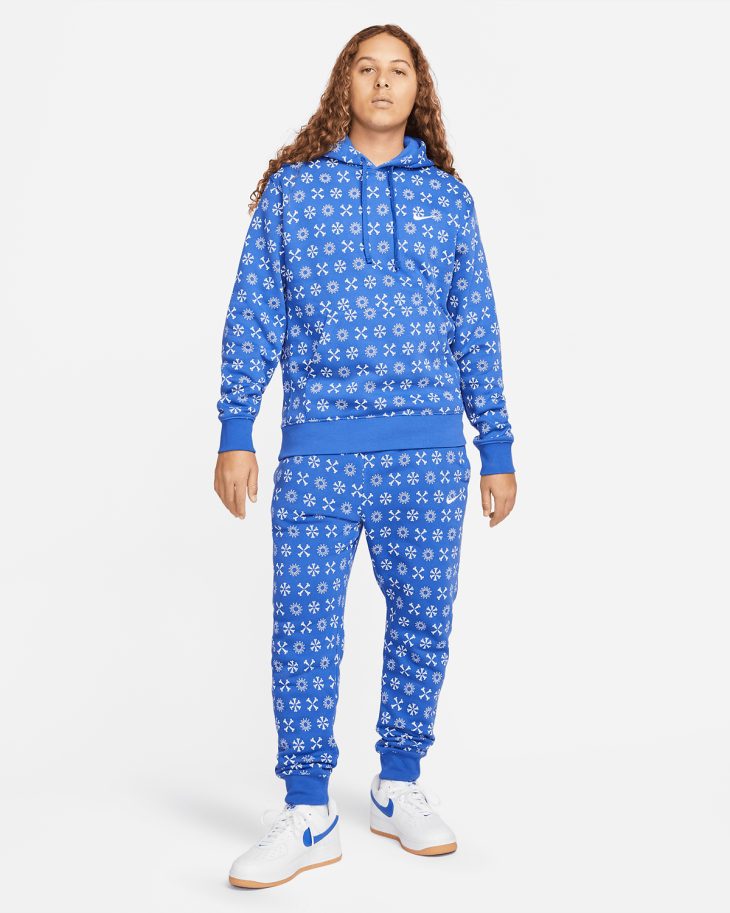 Nike Club Fleece Monogram Hoodie and Jogger Pants Game Royal