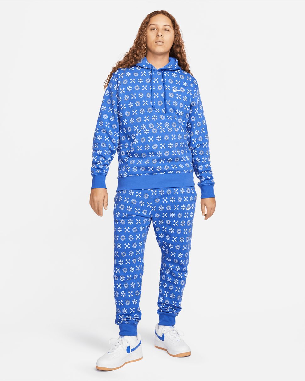 Nike Club Fleece Monogram Hoodie and Jogger Pants Game Royal