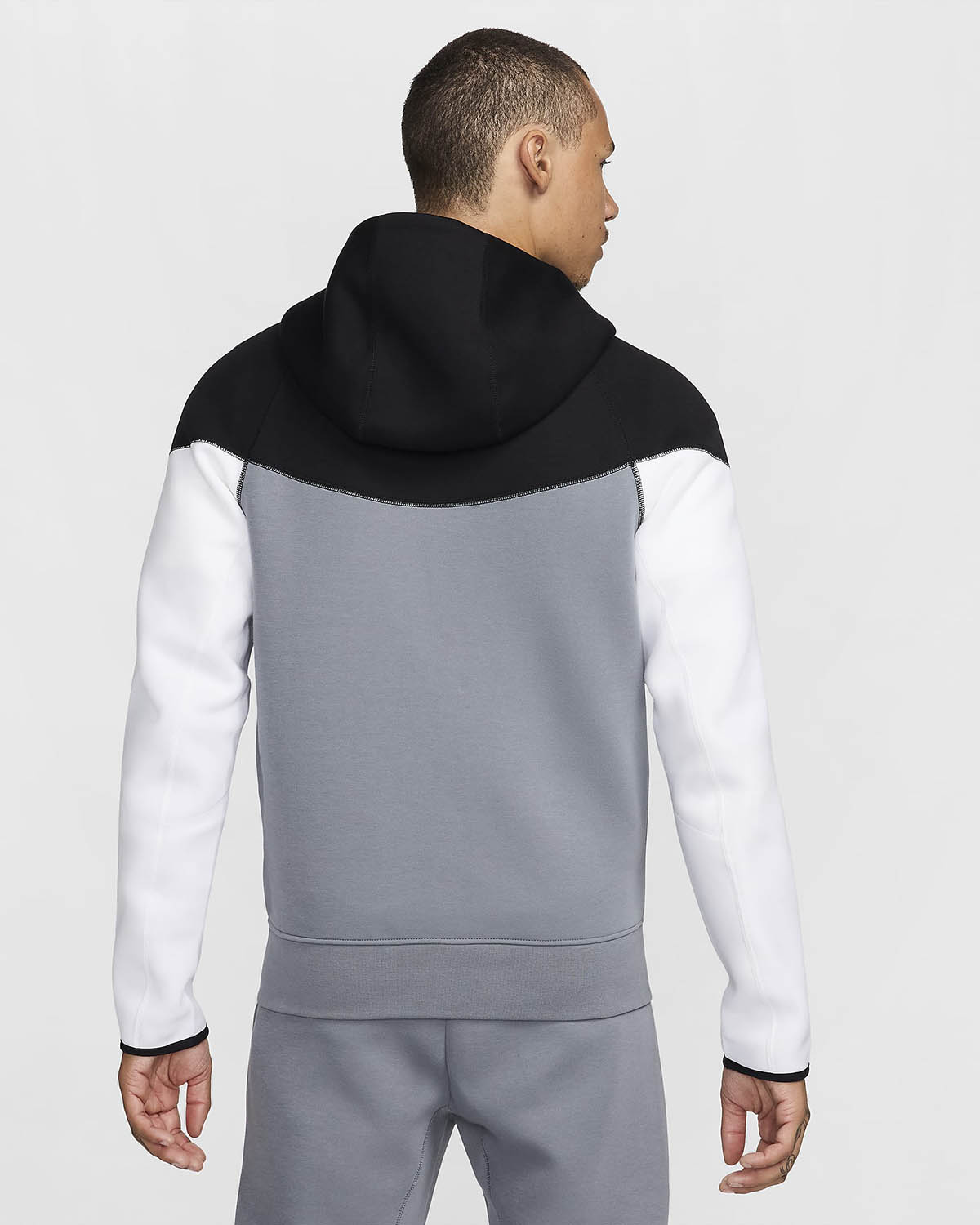 Nike Tech Fleece Hoodie Cool Grey Black White Metallic Gold