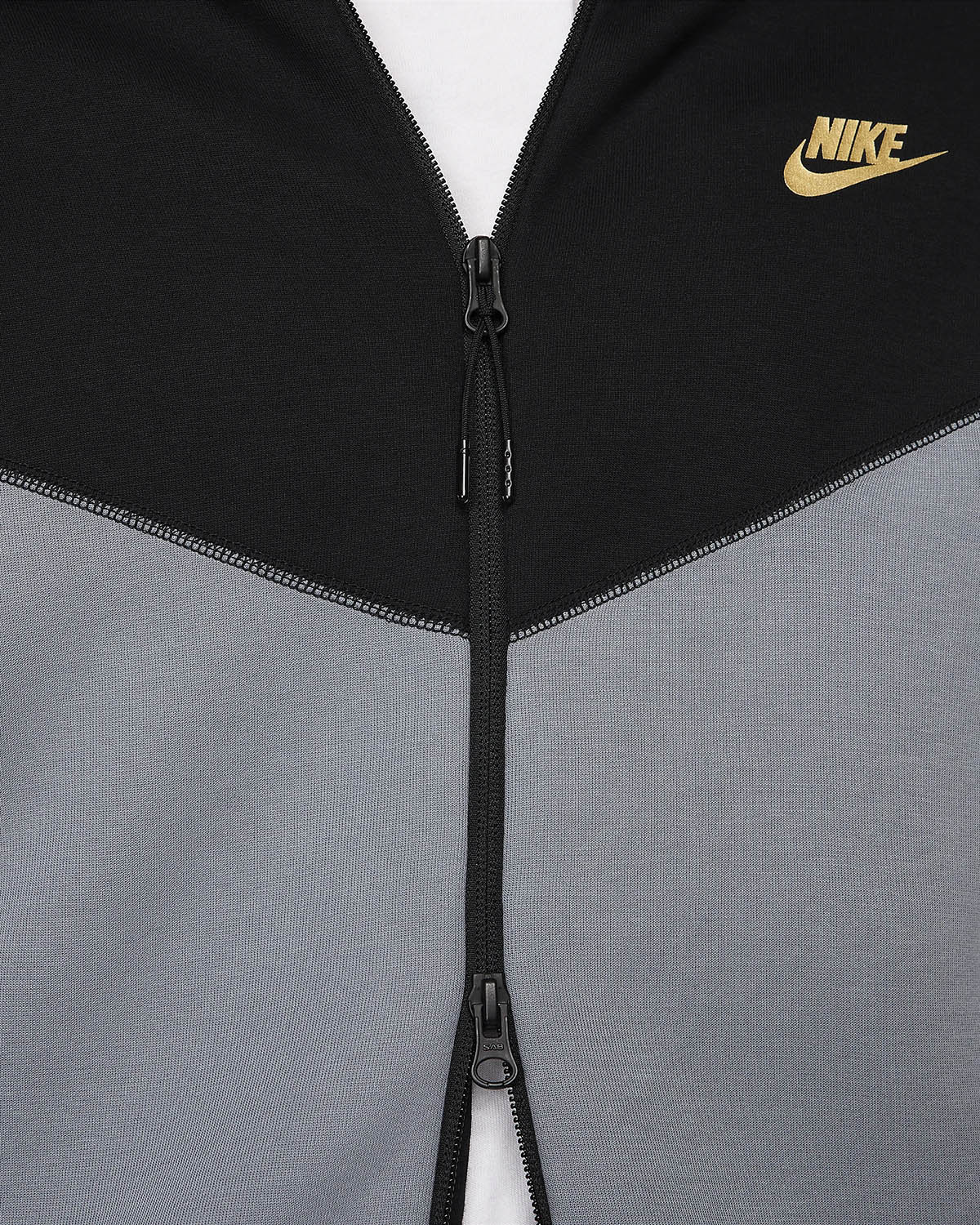 Nike Tech Fleece Hoodie Cool Grey Black White Metallic Gold