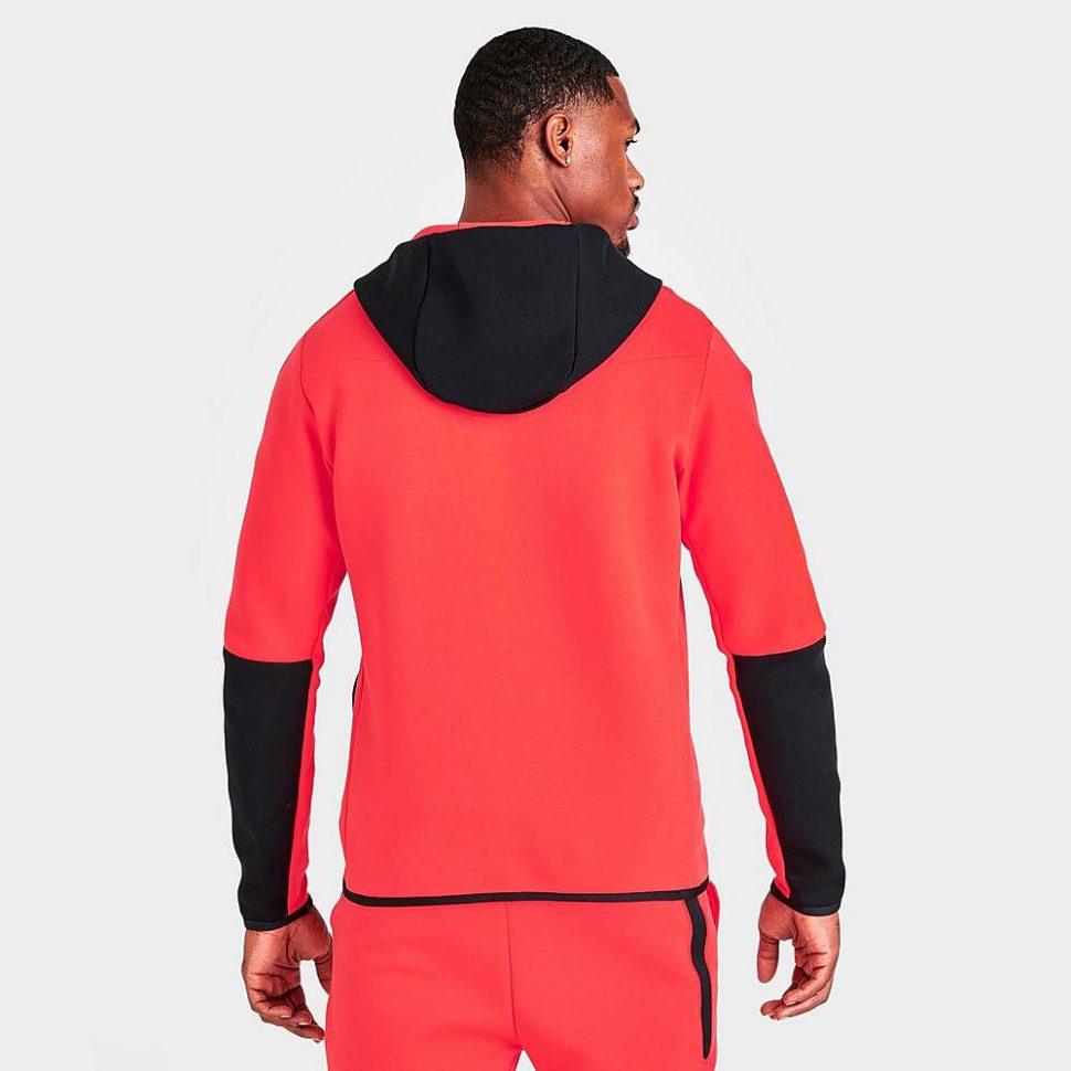Nike Tech Fleece Hoodie and Jogger Pants Light Crimson Black