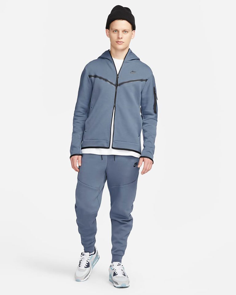 Nike Tech Fleece Diffused Blue Hoodie Jogger Pants Clothing