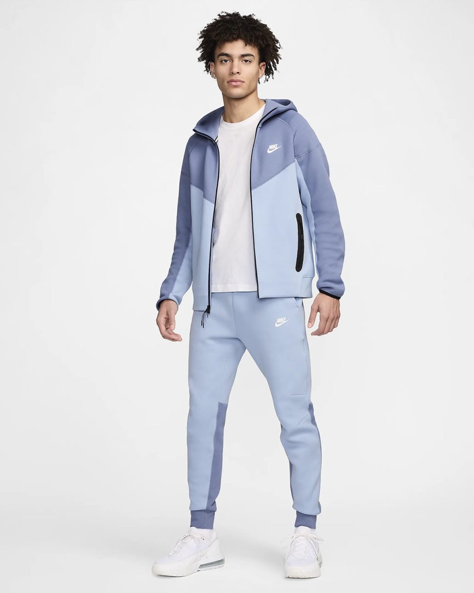 Nike Tech Fleece Hoodie Pants Light Armory Blue Ashen Slate
