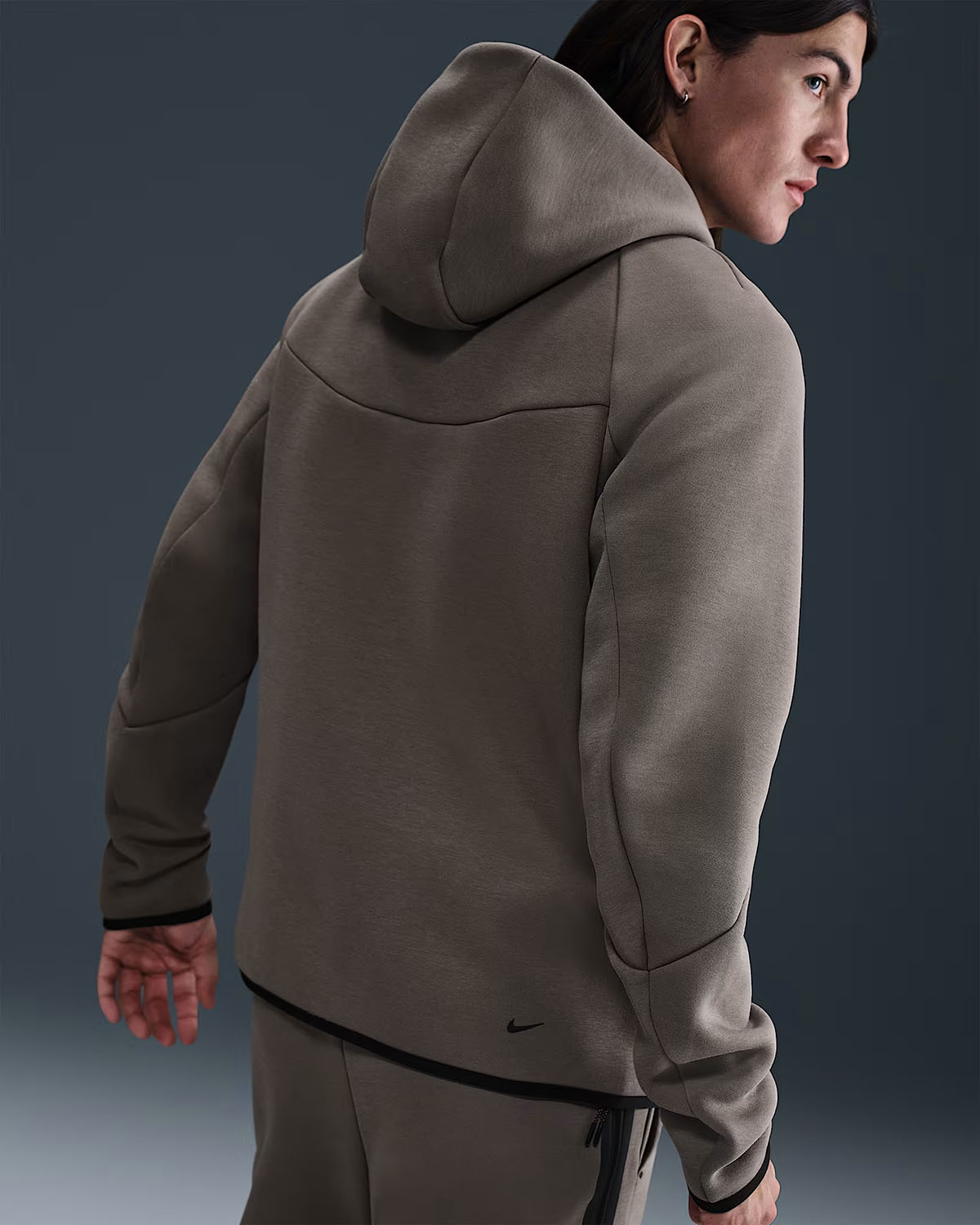 Nike Tech Fleece Hoodie Jacket and Jogger Pants Cave Stone