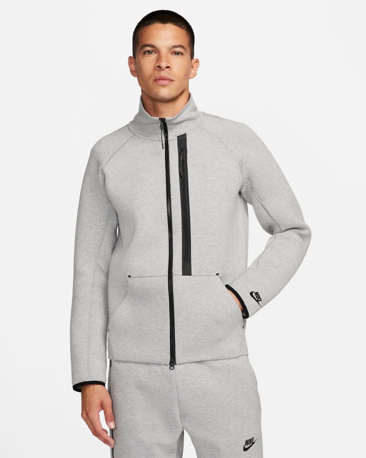 Nike Tech Fleece OG Slim Fit Jacket Dark Grey Heather Black