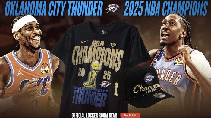Oklahoma City Thunder 2025 NBA Finals Champions Merchandise | SportFits.com