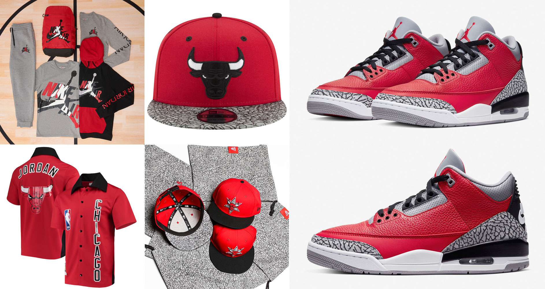 Air Jordan 3 Red Cement New Era Bulls Hat | SportFits.com