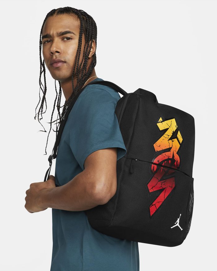 Jordan Zion Backpack in Black Orange Red