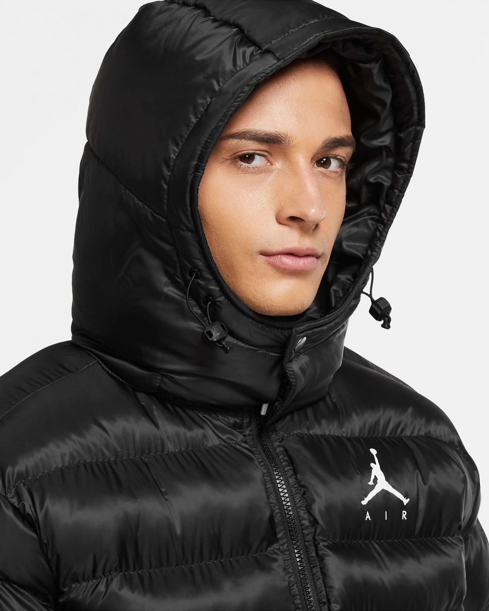 Jordan Jumpman Air Puffer Jacket Black White | SportFits.com