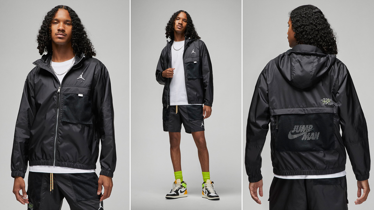 Jordan Jumpman Statement Jacket in Black/White/Volt | SportFits.com