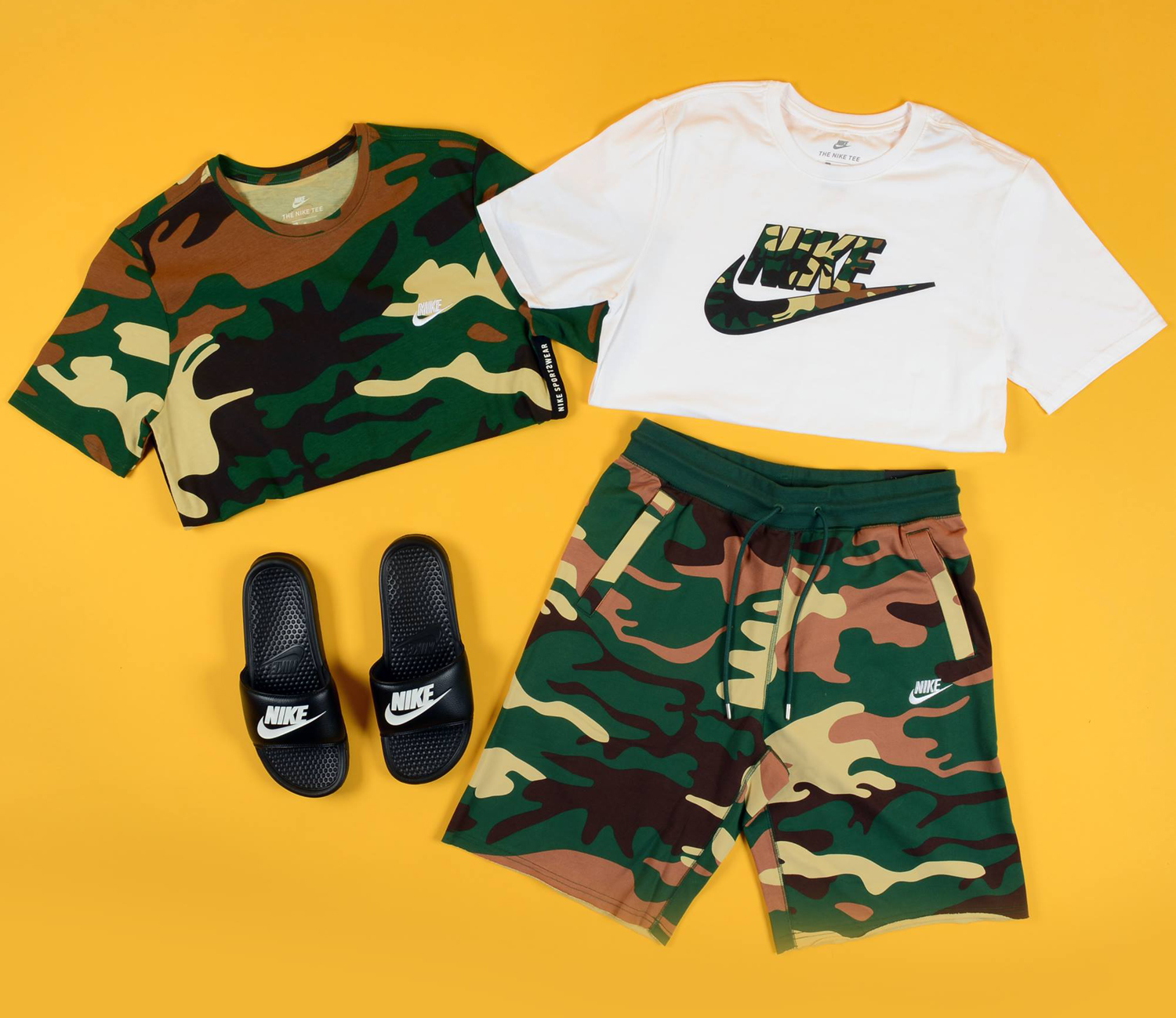 Nike Sportswear Camo Shirt and Shorts | SportFits.com