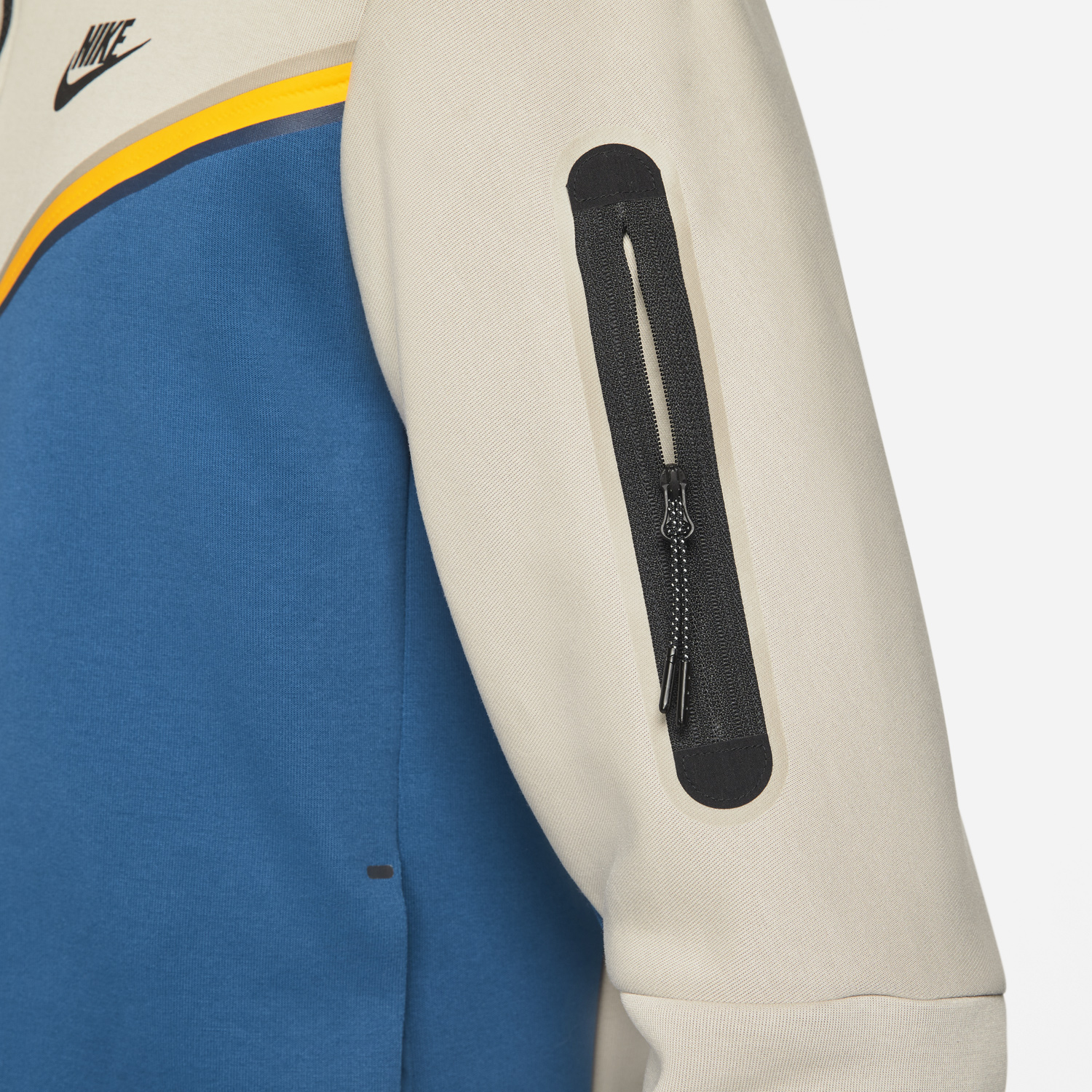Nike Tech Fleece Hoodie in Cream Court Blue Black