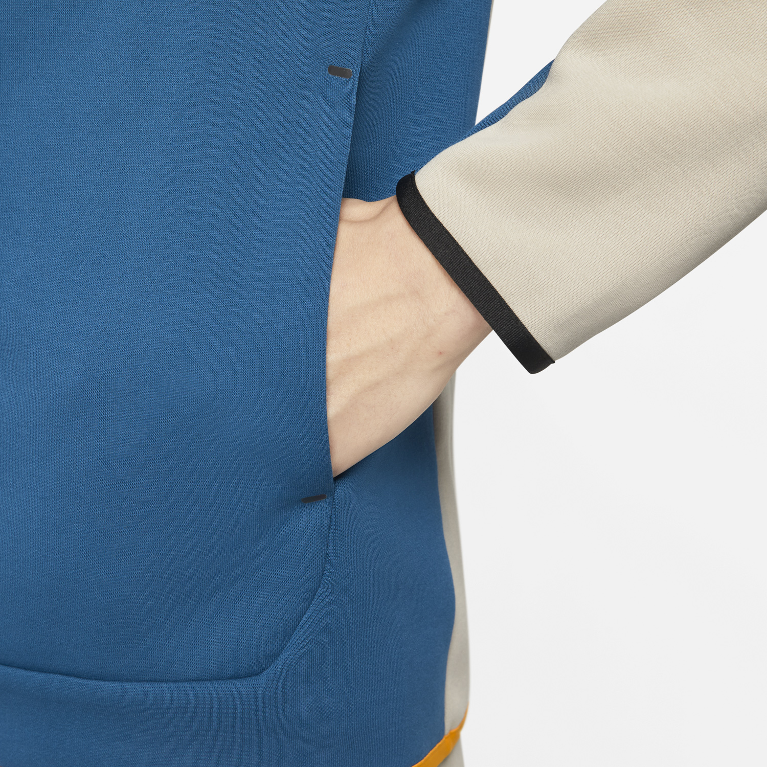 Nike Tech Fleece Hoodie in Cream Court Blue Black