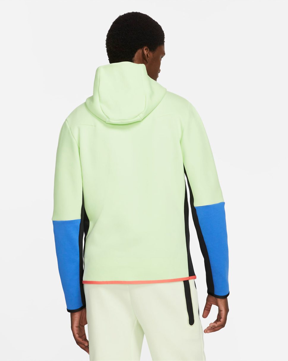 Nike Tech Fleece Hoodie and Pants in Lime Ice Black Signal Blue
