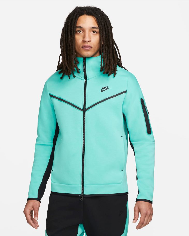 Nike Tech Fleece Hoodie and Pants in Washed Teal Black